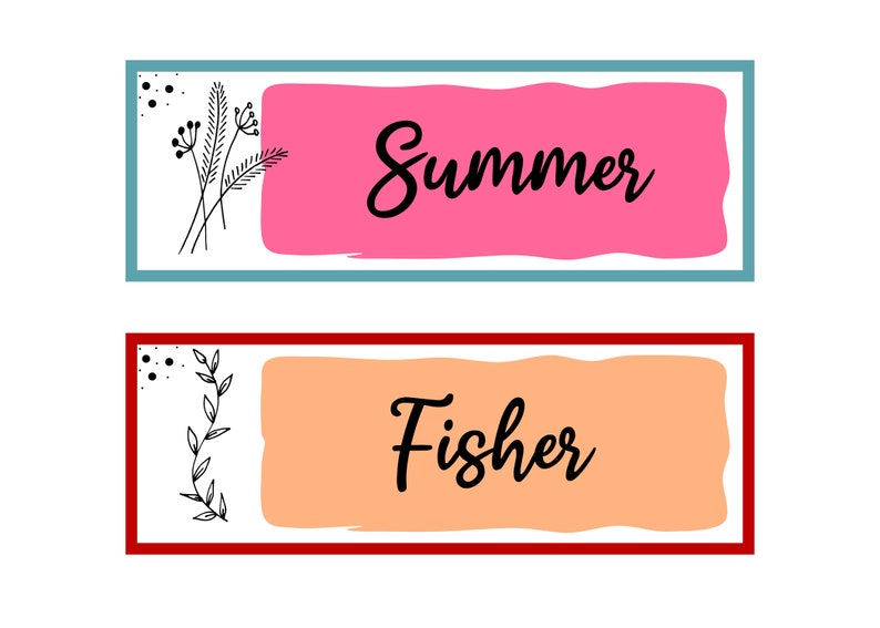 Printable Classroom Labels, Student Name Cards, Bright Name Labels ...