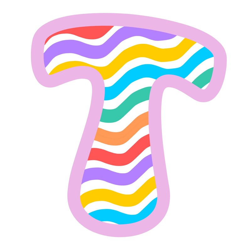 Printable Wavy Pattern Bulletin Board Letters, Funky Large Alphabet ...