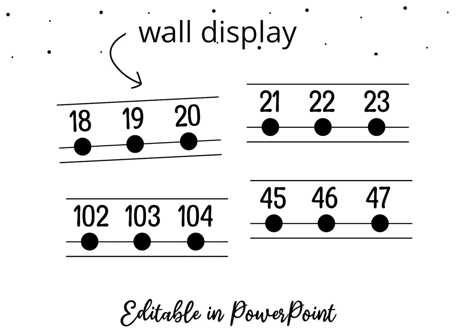 Large Number Line, Black and White Number Line Wall Display, Editable ...