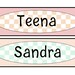 Printable Checkered Student Name Plates, Editable Desk Plates, Kids ...