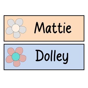 Printable Flower Student Name Labels, Editable Classroom Labels, Back ...