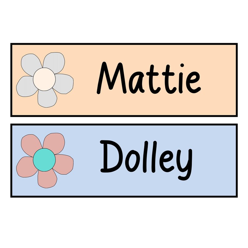 Printable Flower Student Name Labels, Editable Classroom Labels, Back ...