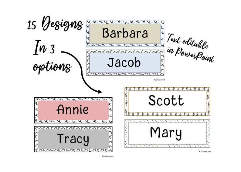 Classroom Name Plates Editable Student Name Tags Cubbies - Etsy