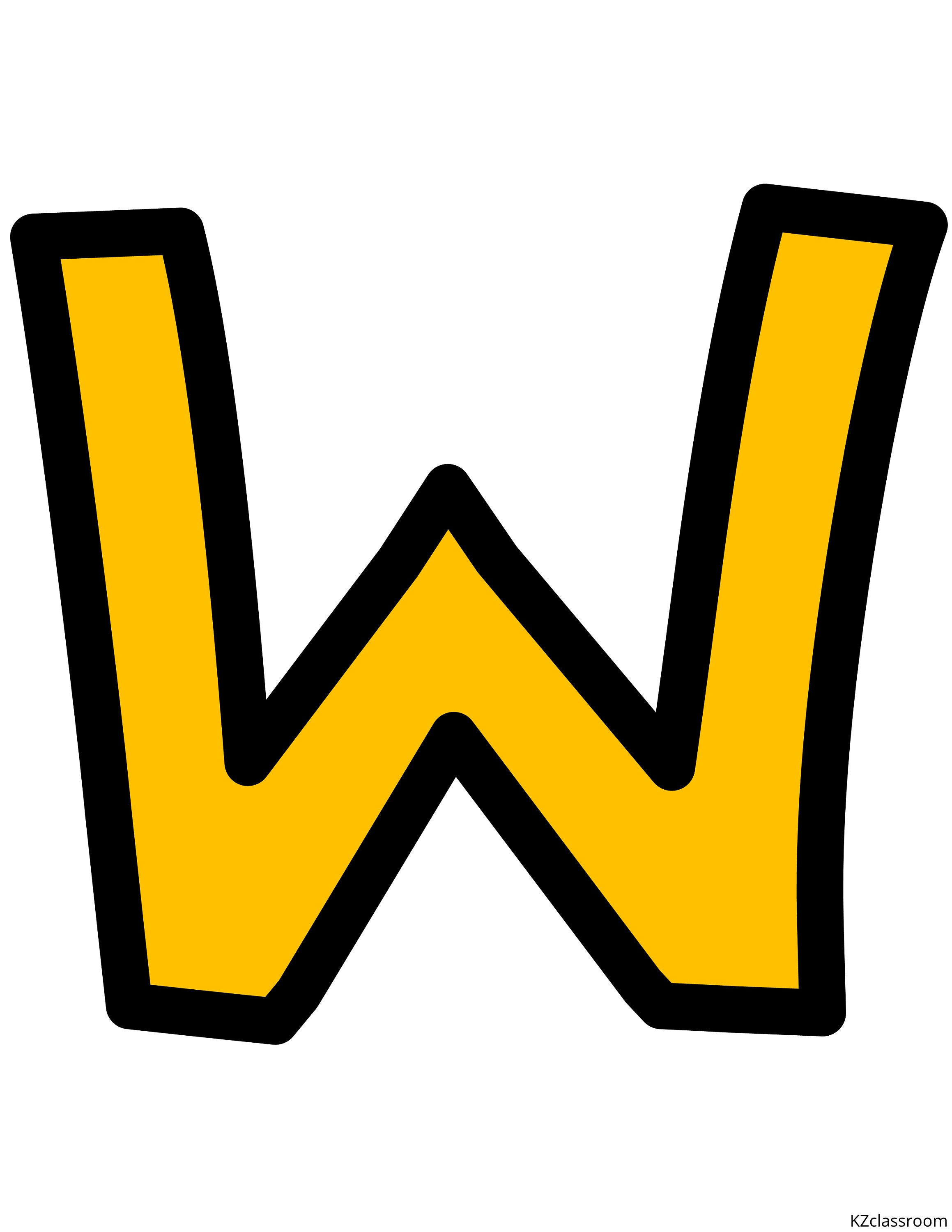 Printable Yellow Bulletin Board Large Alphabet Letters, Editable ...