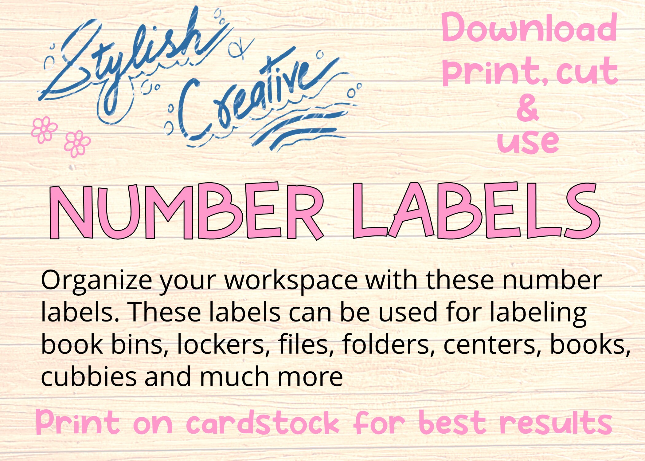 Printable Black and White Number Labels, Calendar Number Labels ...