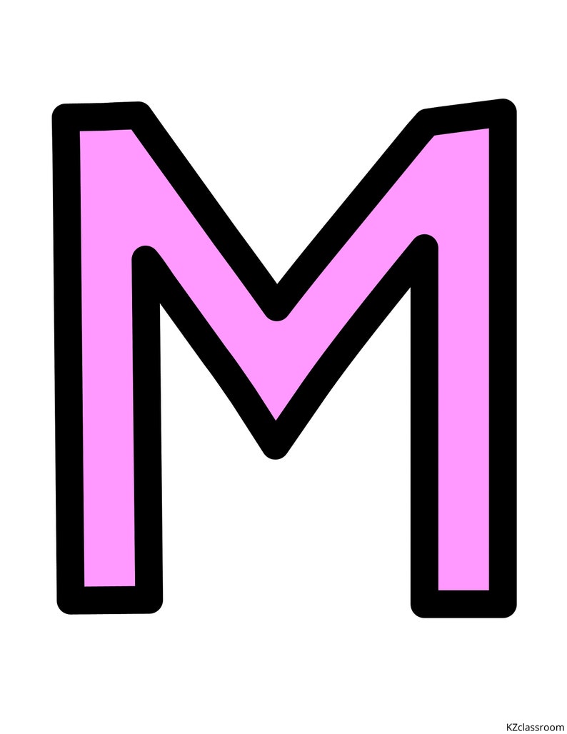 Printable Pink Bulletin Board Large Alphabet Letters, Alphabet Letters ...