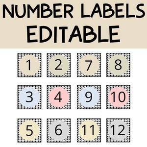Printable Boho Neutral Number Labels, Classroom Calendar Number Labels ...