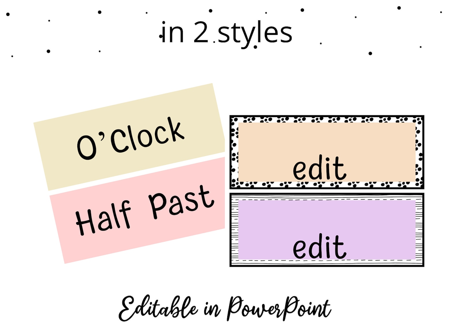 Clock Numbers, Printable Wall Clock Number Display, Pastel Timecards ...