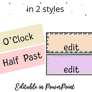 Clock Numbers, Printable Wall Clock Number Display, Pastel Timecards ...