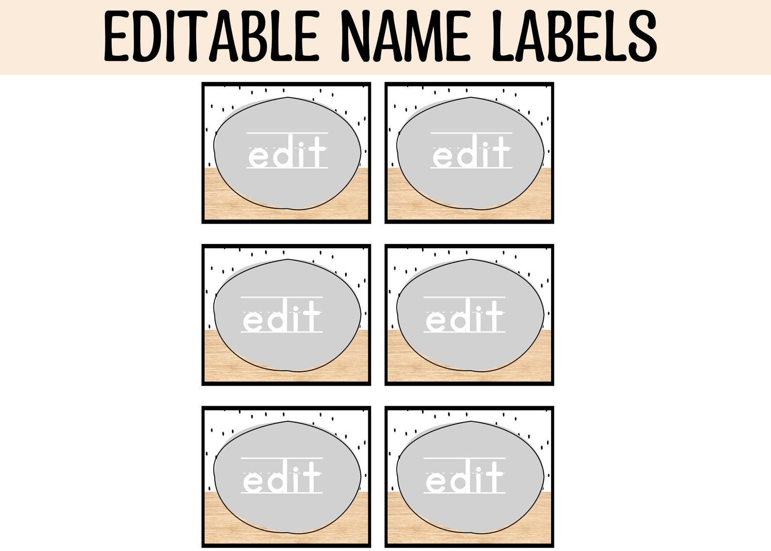 Printable Name Tags, Editable Boho Name Labels, Back to School Labels ...