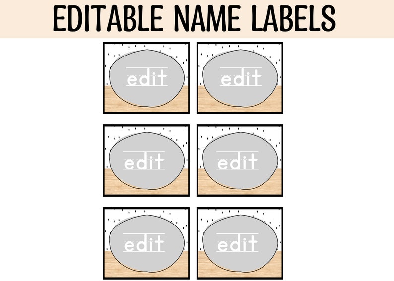 Printable Boho Name Labels, Editable Classroom Decor (PPTX) - Etsy