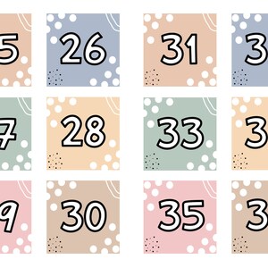 Printable Number Labels Classroom Calendar Numbers Number - Etsy Canada