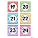 Printable Classroom Number Labels, Calendar Numbers, Bright Chevron ...