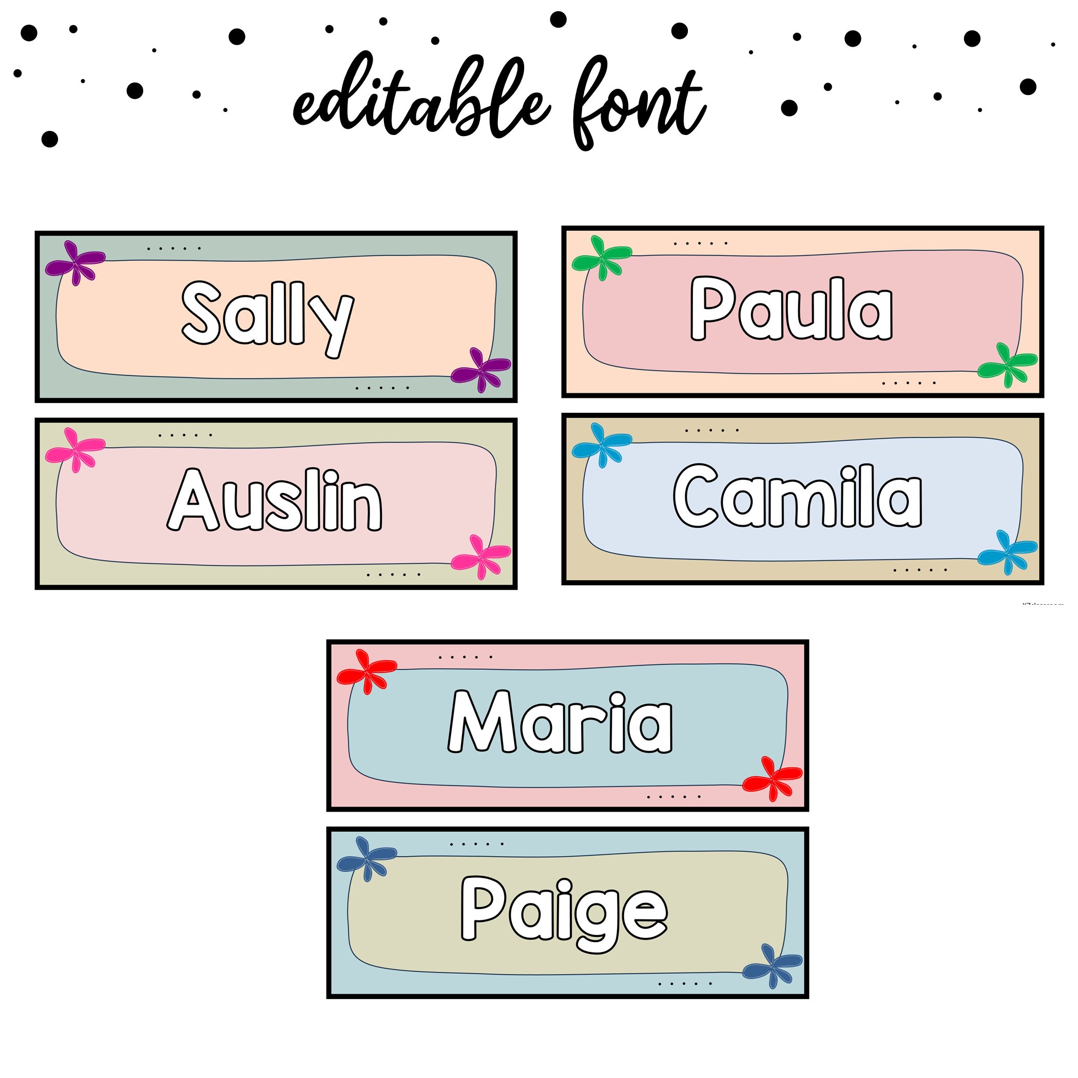 Printable Student Name Labels, Boho Name Tags, Cubby Name Plates ...