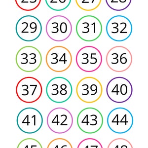 Small Number Tags, Printable Circle Number Labels, Book Bin Labels ...