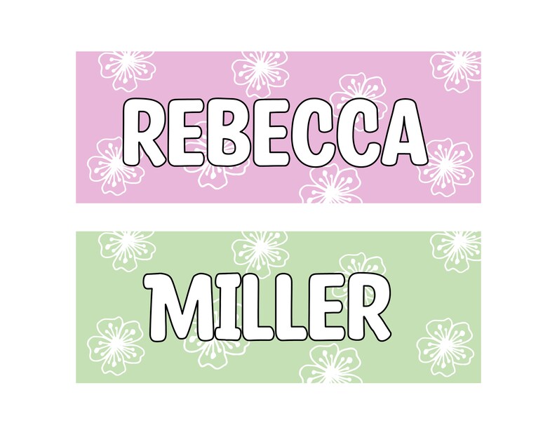 Student Name Labels, Pastel Color Name Tags, Student Cubby Name Plates ...