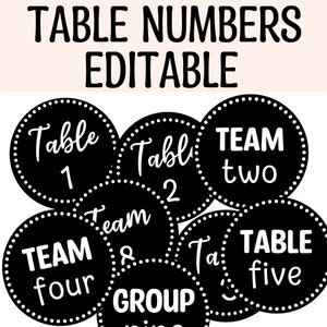Classroom Table Numbers, Printable Table Numbers,round Table Numbers ...