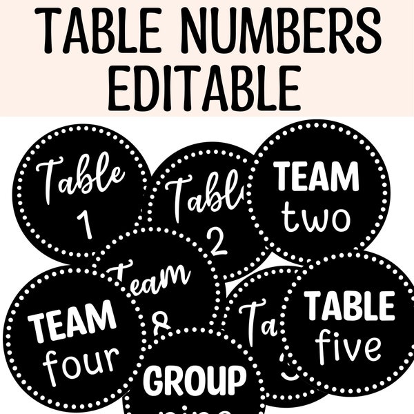 Classroom Table Numbers Printable Table Numbersround Table Numbers Boho Neutral Colors Table