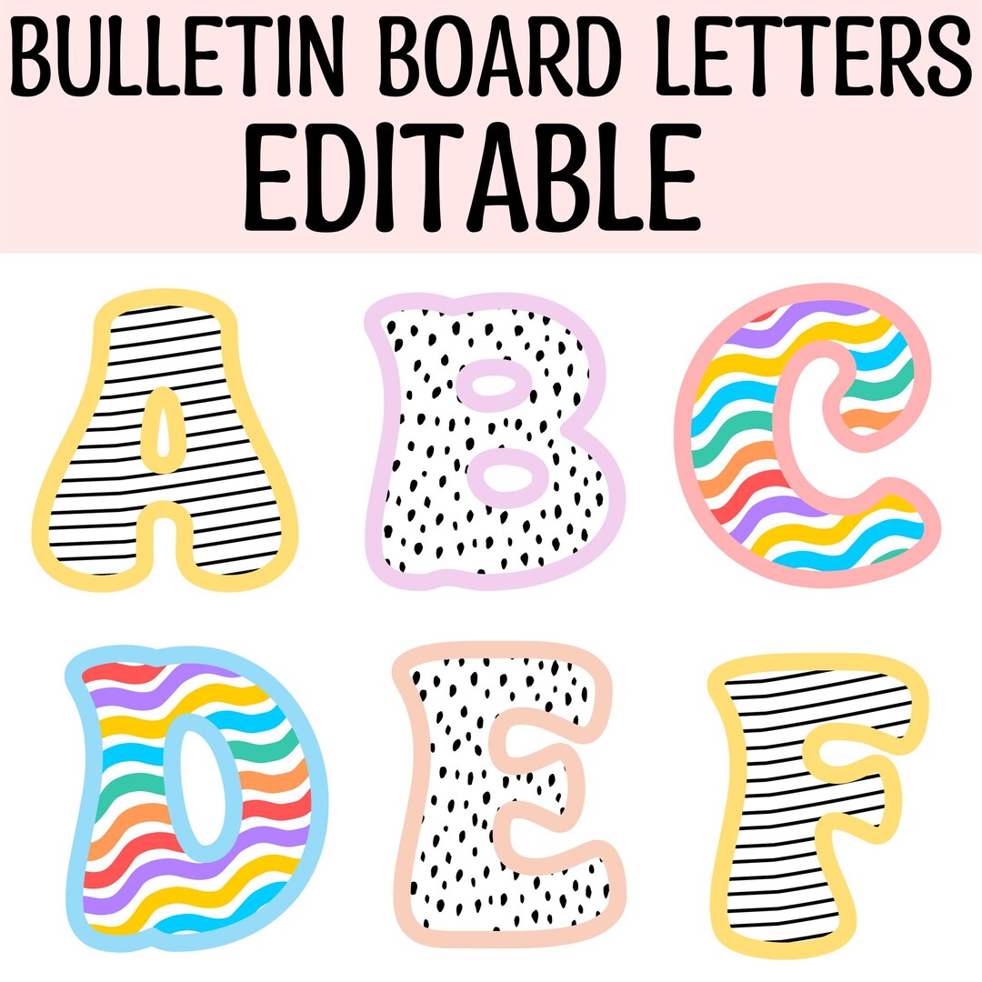 Printable Bulletin Board Letters, Editable Large Alphabet Letters ...