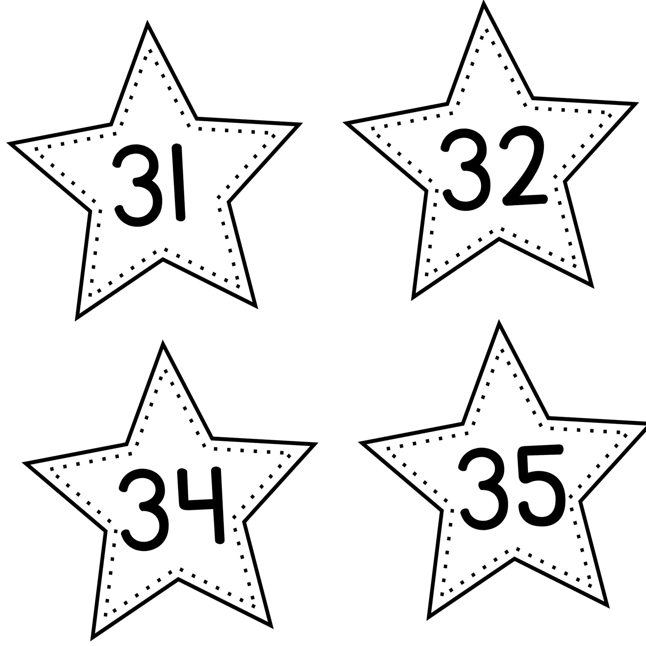 Stars Number Labels, Classroom Numbers, Printable Star Number Labels ...