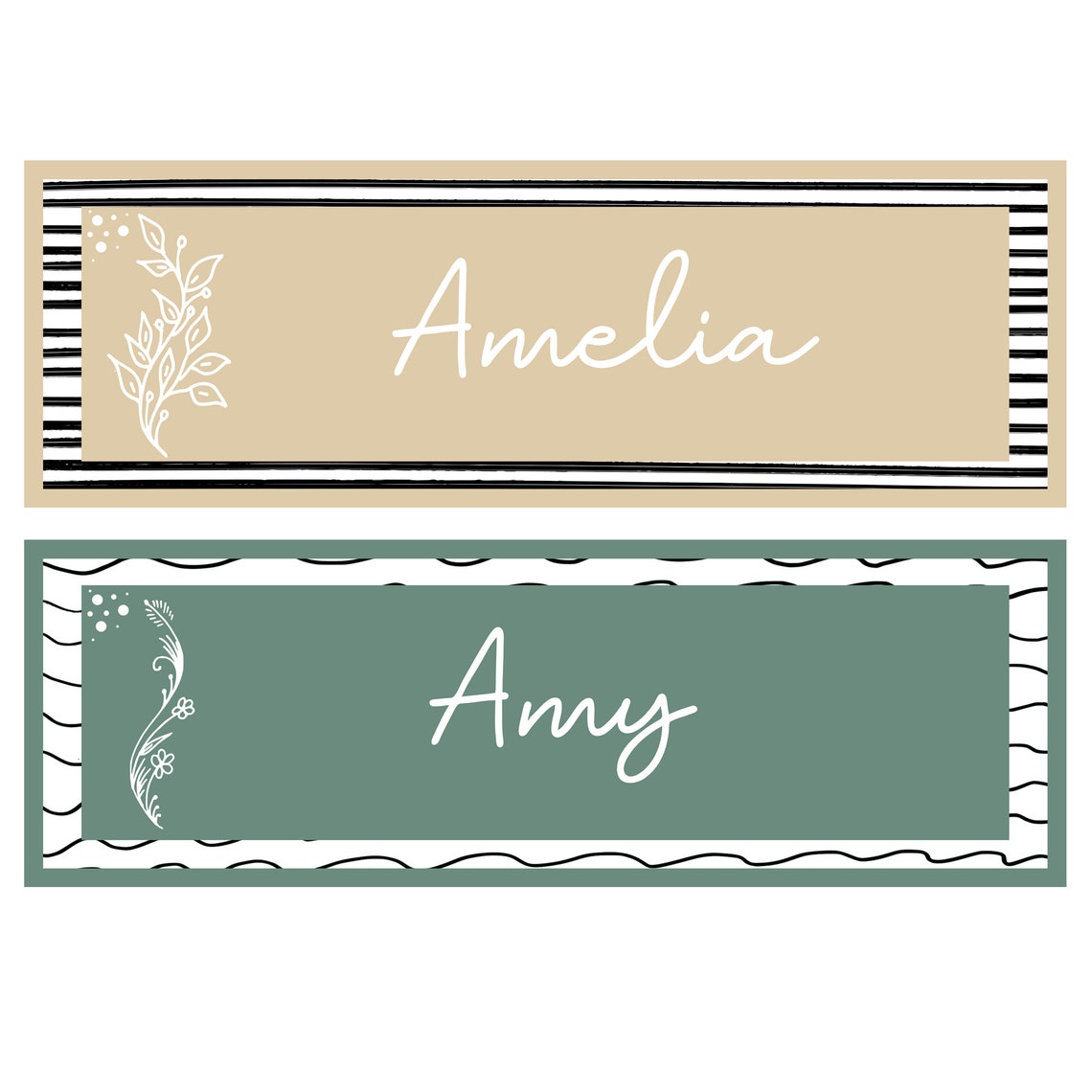 Printable Botanical Student Name Plates, Editable Autumn Classroom ...