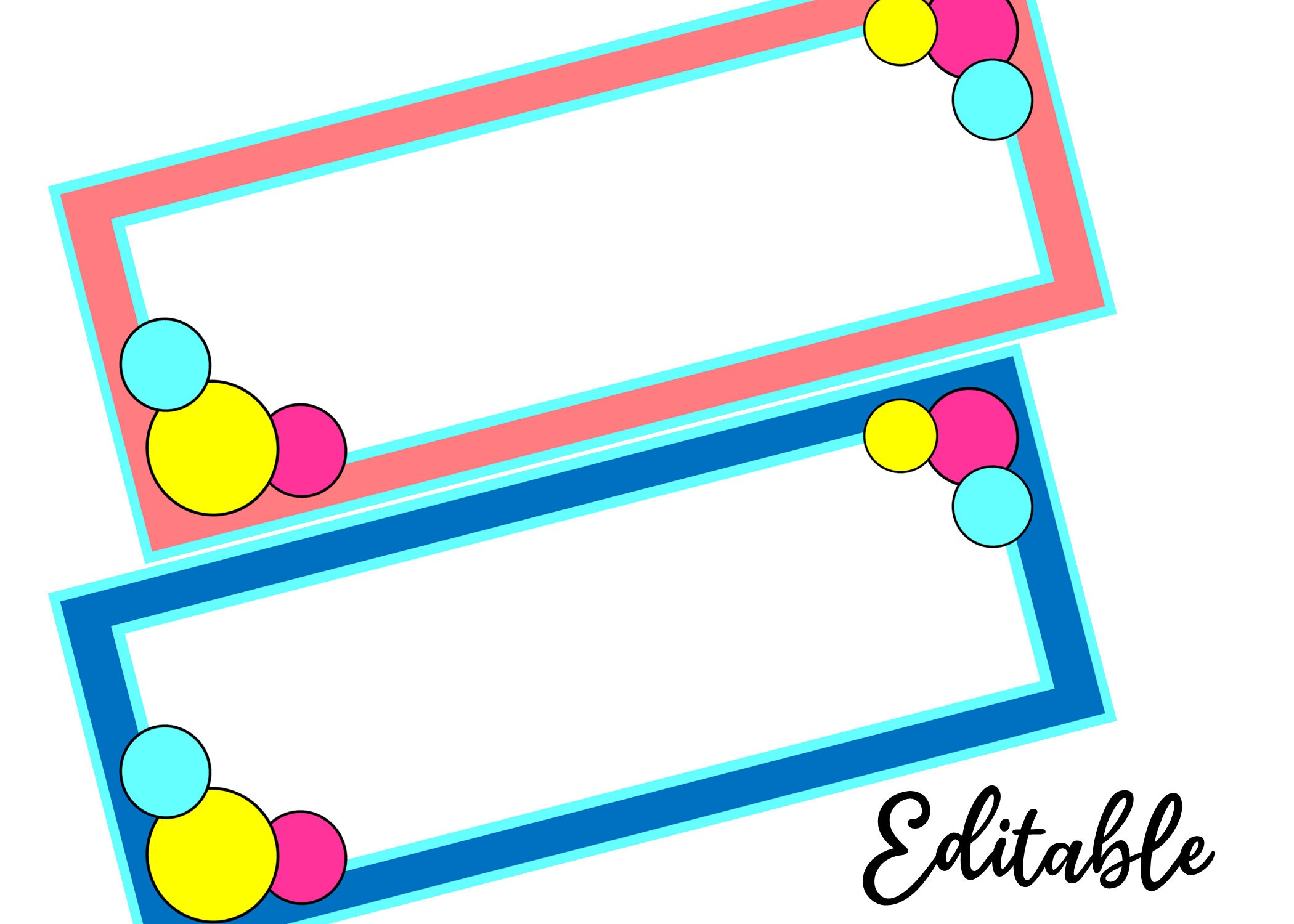 Polka Dots Name Tags, Editable Classroom Labels,cubbies Labels, Book ...