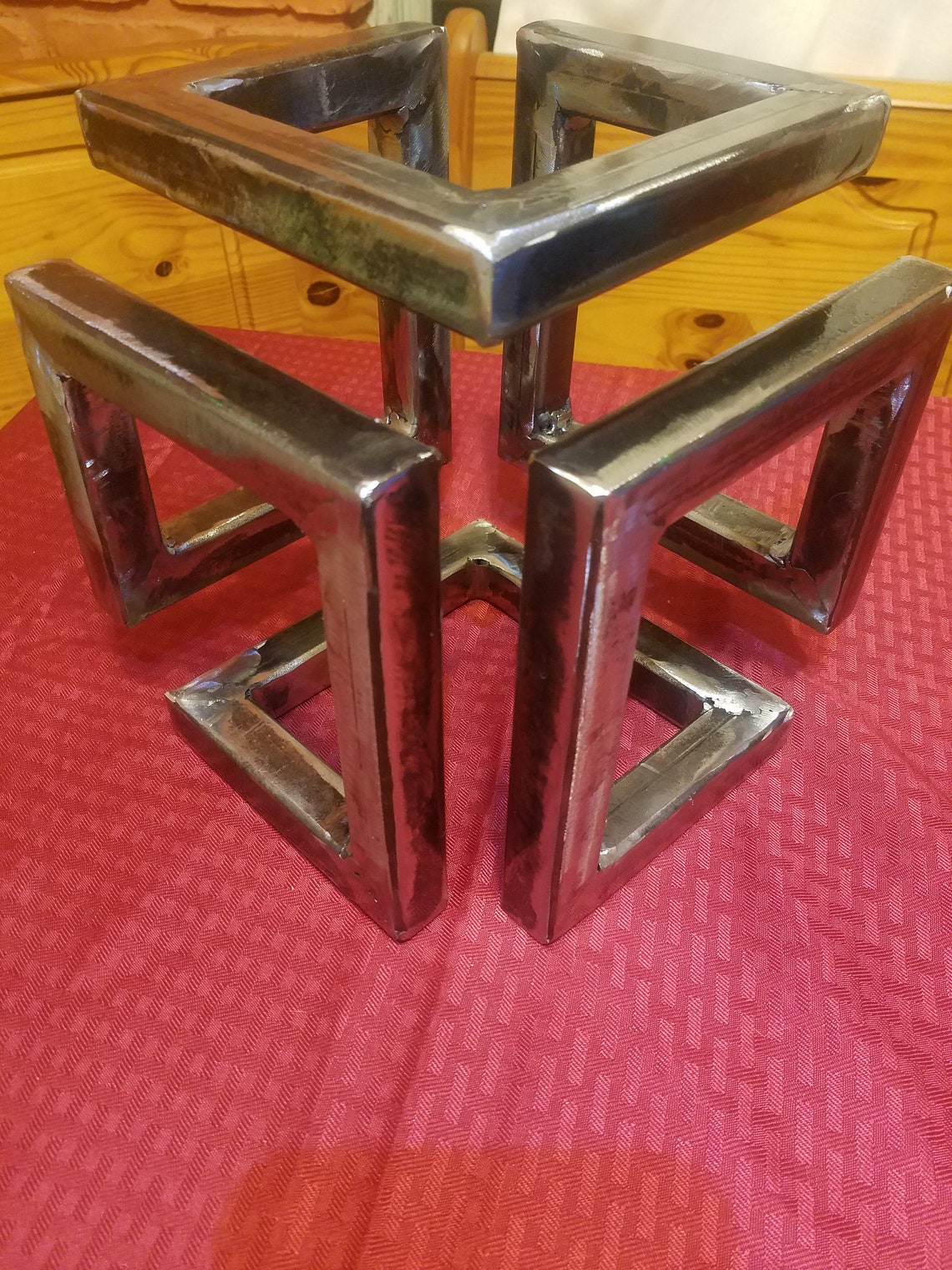 Scrap Metal Steel Art Infinty Cube Sculpture - Etsy