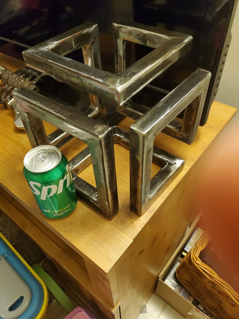 Scrap Metal Steel Art Infinty Cube Sculpture - Etsy