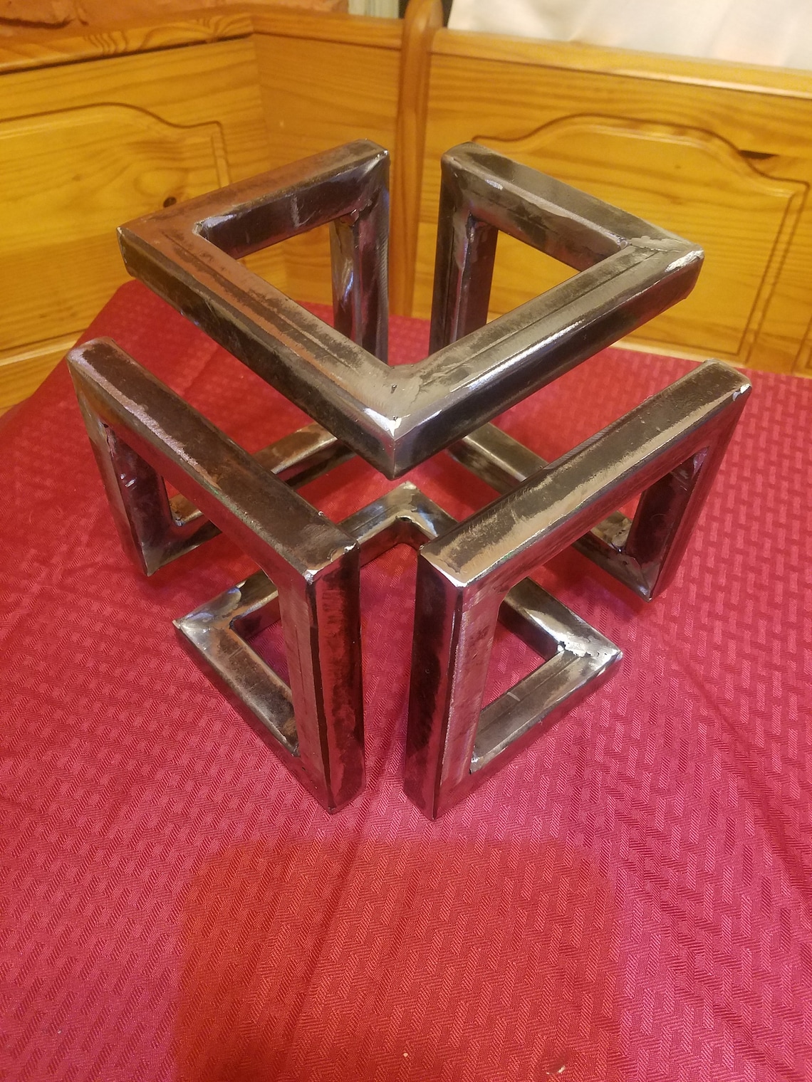 Scrap Metal Steel Art Infinty Cube Sculpture - Etsy