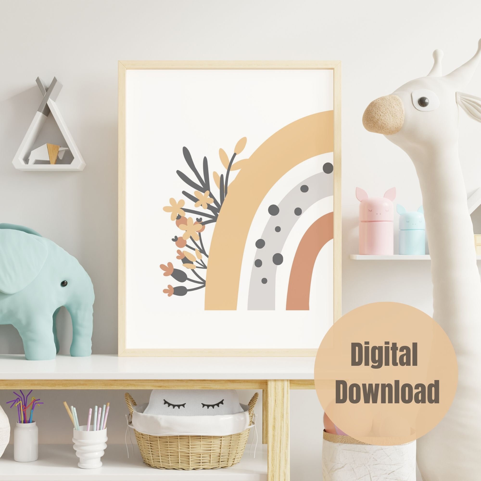 Boho Rainbow Printable Wall Art Nursery Art Set of 3 - Etsy