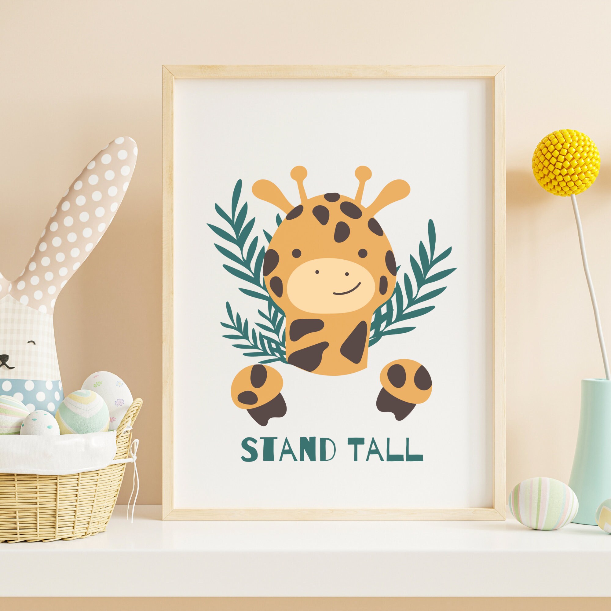 Giraffe Printable Wall Art Stand Tall Giraffe Giraffe Art Nursery Room ...