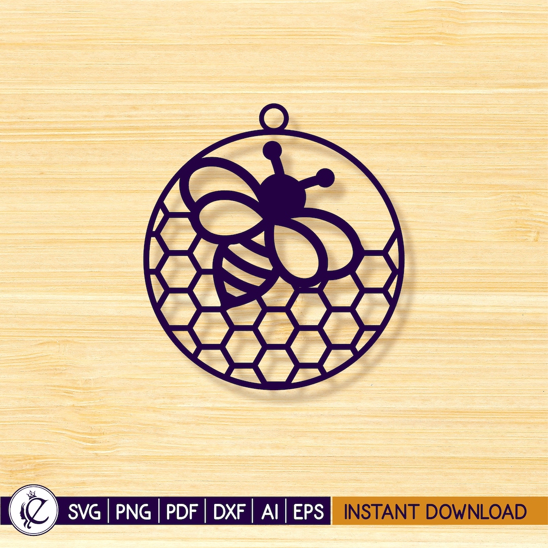 Honey Bee Earrings SVG Template: Laser Cut Jewelry Design (digital ...