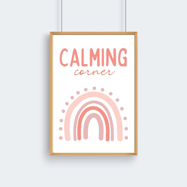 Calm Down Corner Printable Poster Sign, Playroom Decor Signs, Calming ...