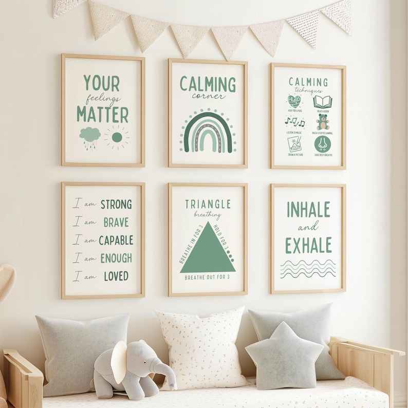 8 Calm Down Corner Posters Sign Kit Printables, Boho Classroom Playroom ...