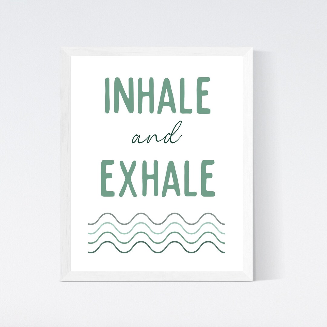 Inhale Exhale Print Therapy Poster Office Decor, School Counselor ...