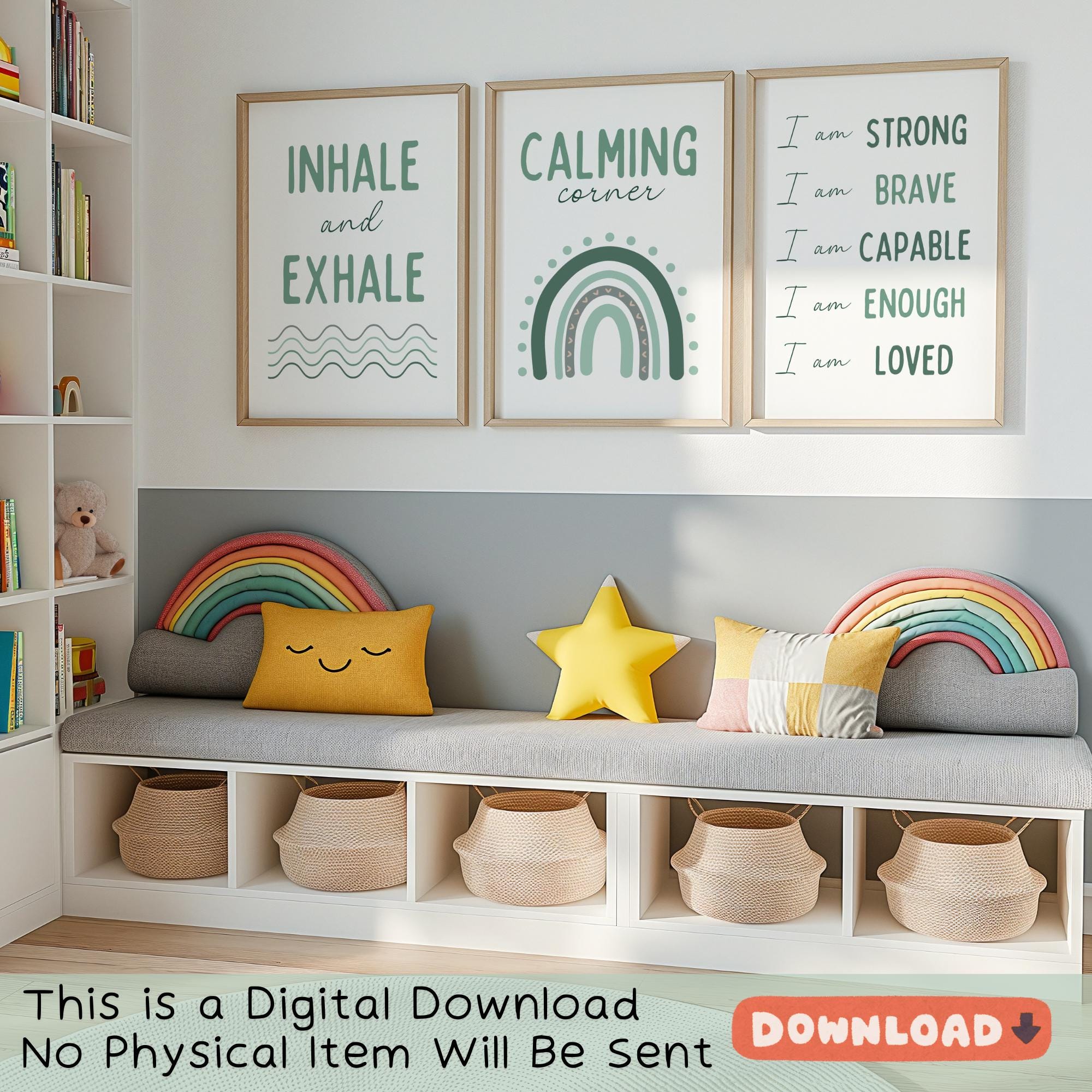8 Calm Down Corner Posters Sign Kit Printables, Boho Classroom Playroom ...