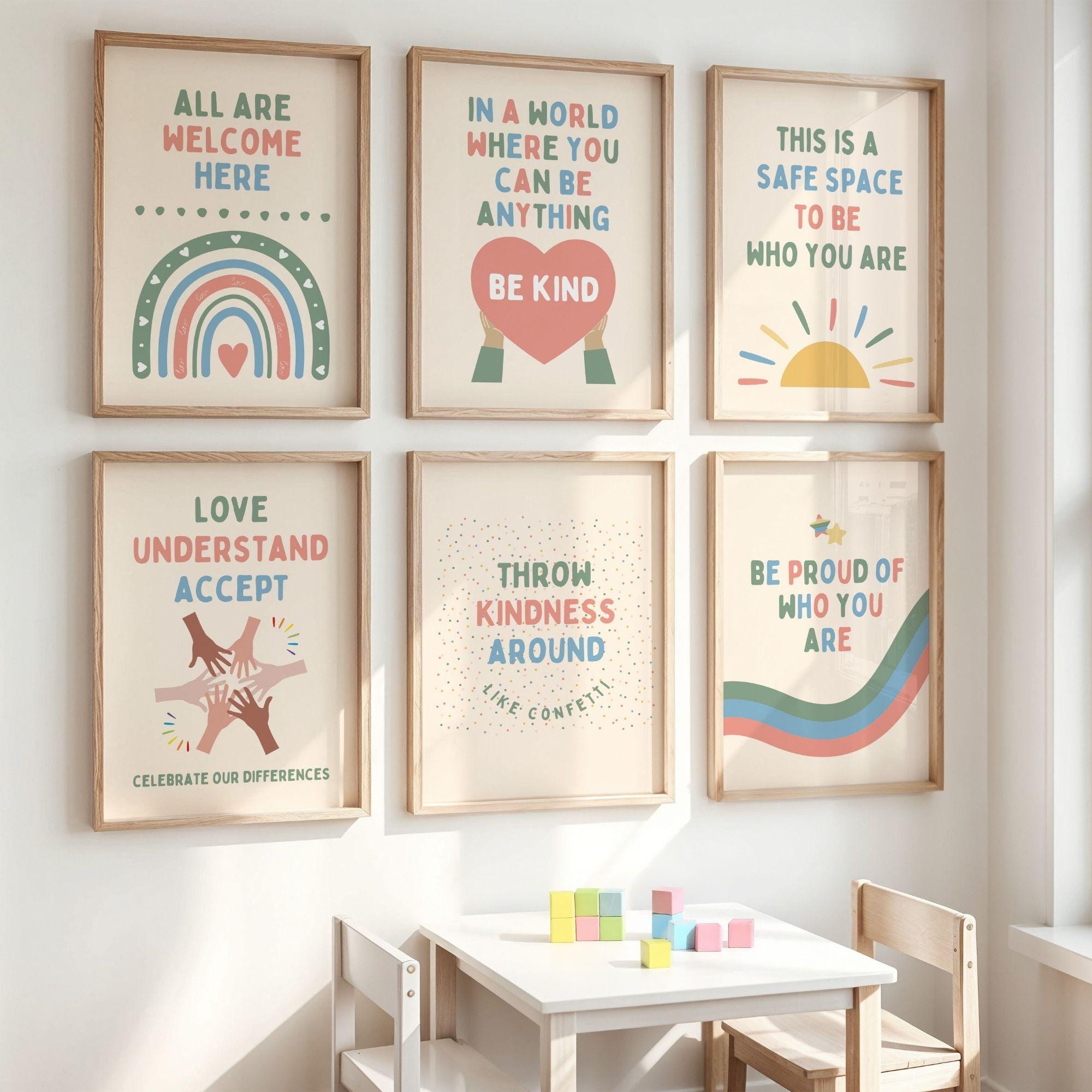 Inclusion Posters for School Boho Classroom Decor Safe Space Wall Art ...