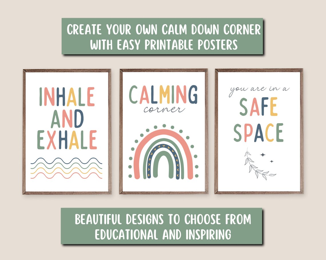 20 Calming Corner Posters School Counselor Office Decor Therapy Boho ...