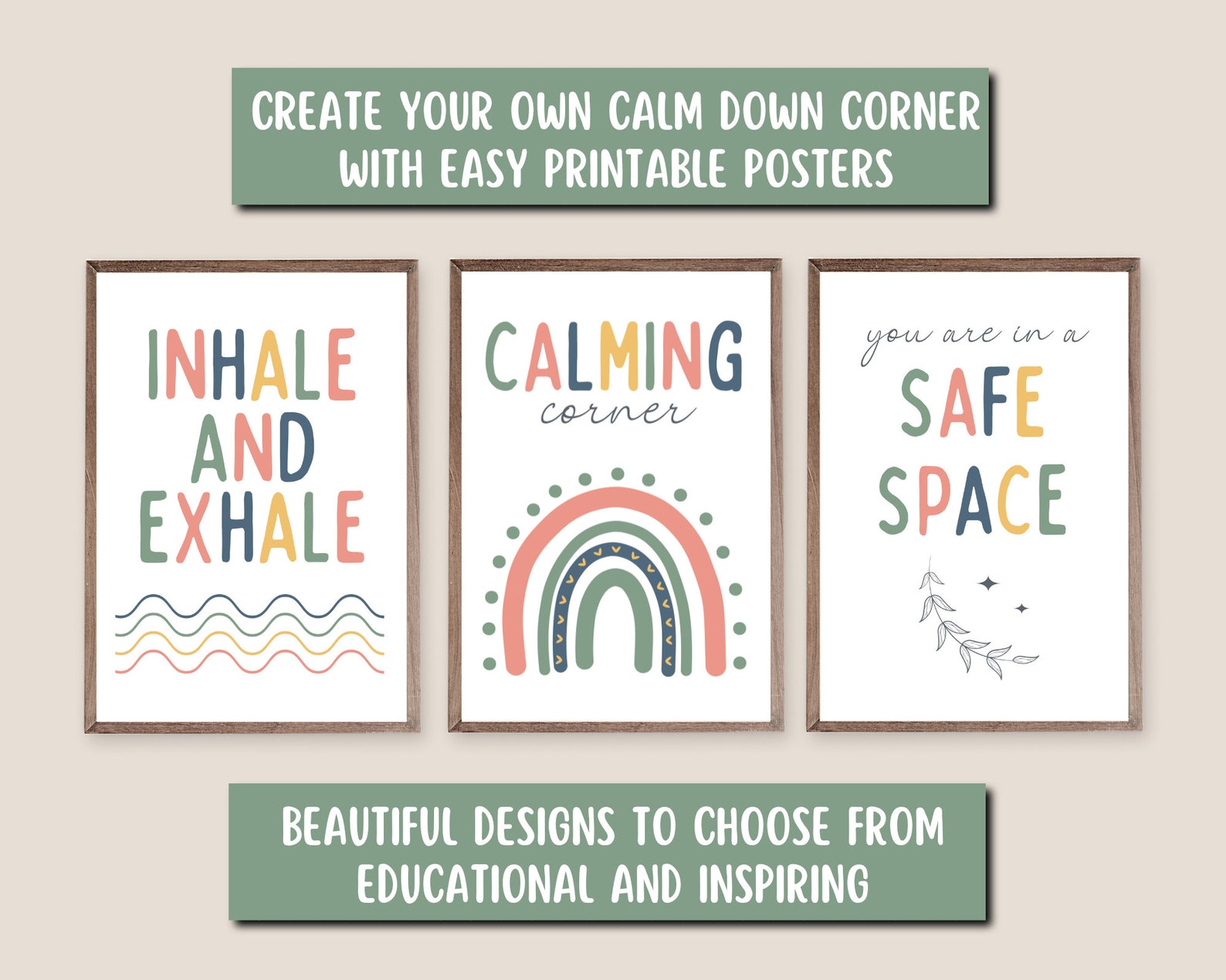 20 Calming Corner Posters School Counselor Office Decor Therapy Boho ...