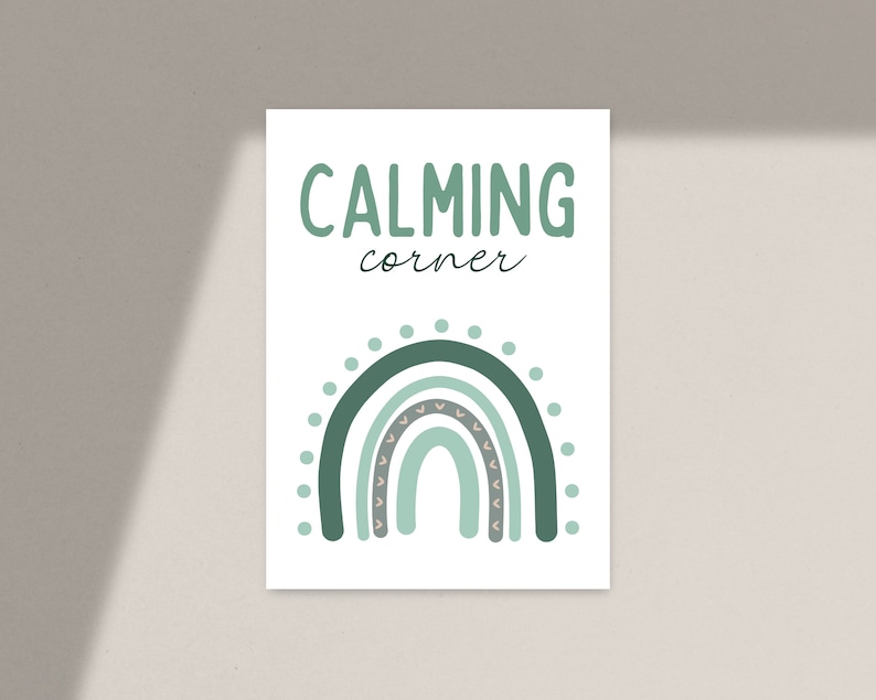 8 Calm Down Corner Posters Sign Kit Printables, Boho Classroom Playroom ...