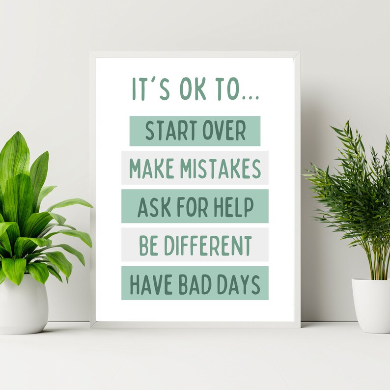 Feelings Poster Positive Affirmation Digital Wall Art, Therapy Office ...