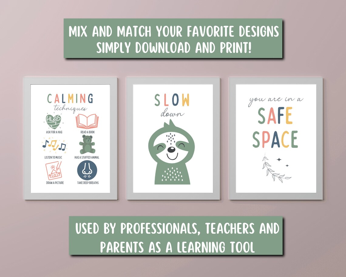 20 Calming Corner Posters School Counselor Office Decor Therapy Boho ...