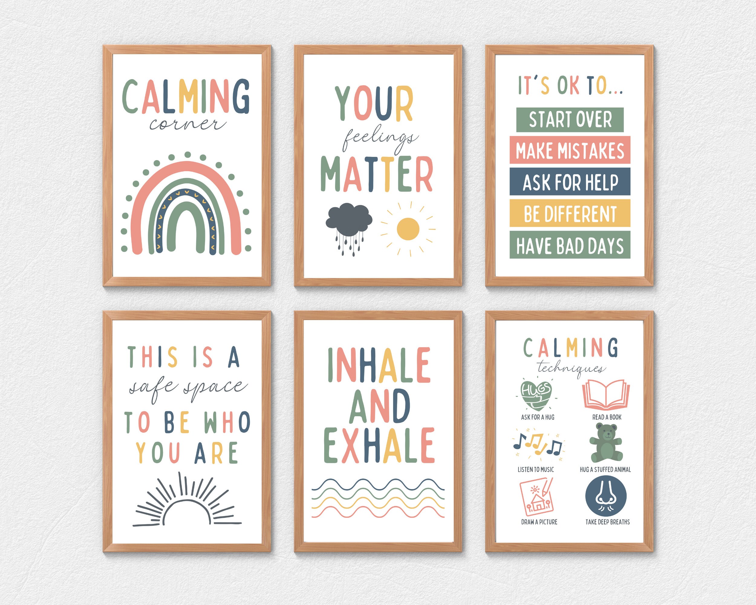 12 Calm Down Corner Posters Boho Playroom Decor Classroom Elementary ...
