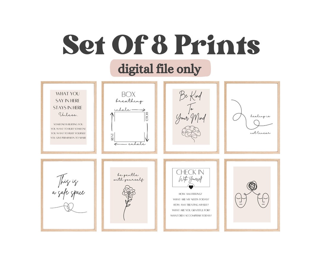 8 Therapist Office Decor Social Worker Counselor Poster, School ...