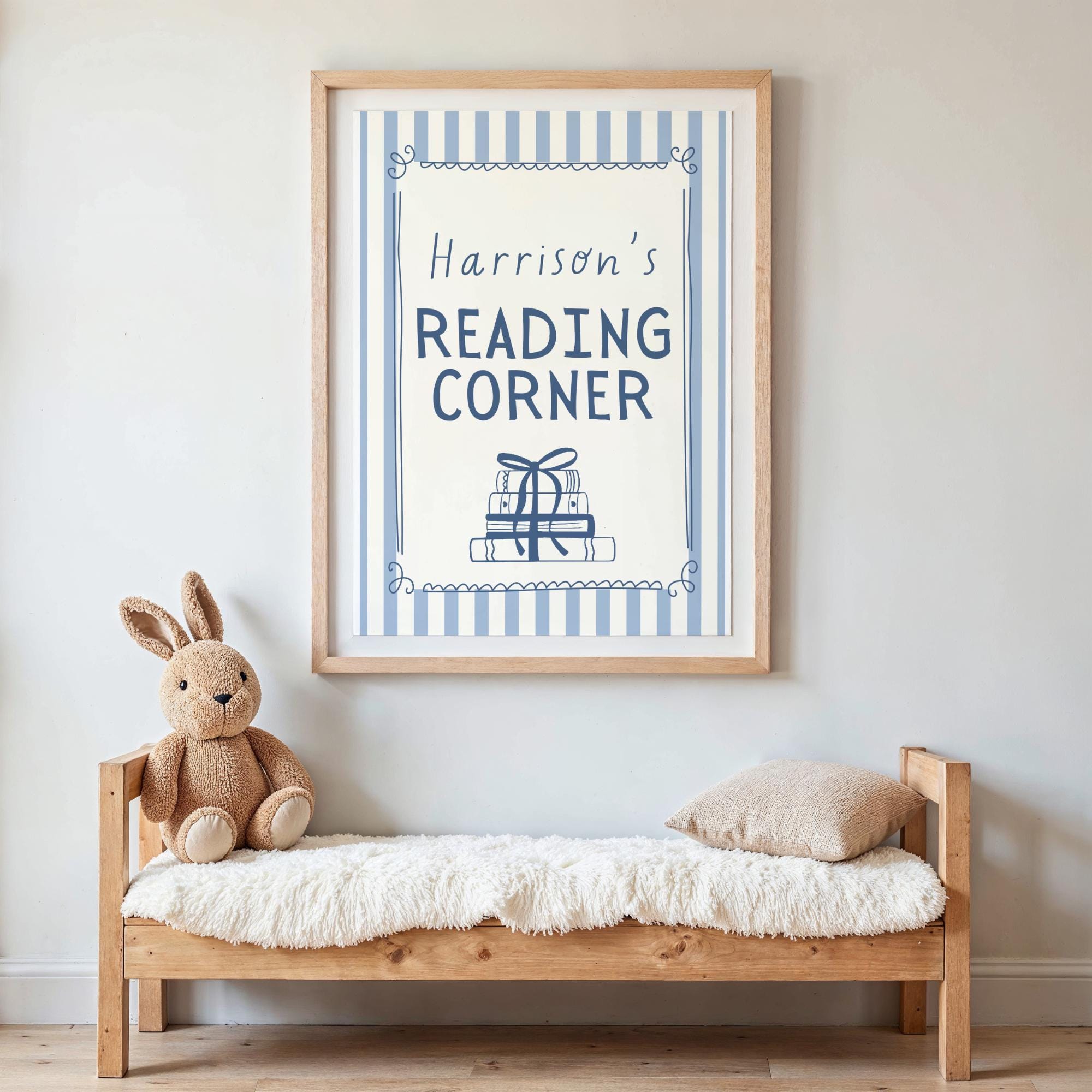 Personalized Reading Corner Poster, Custom Reading Nook Decoration ...