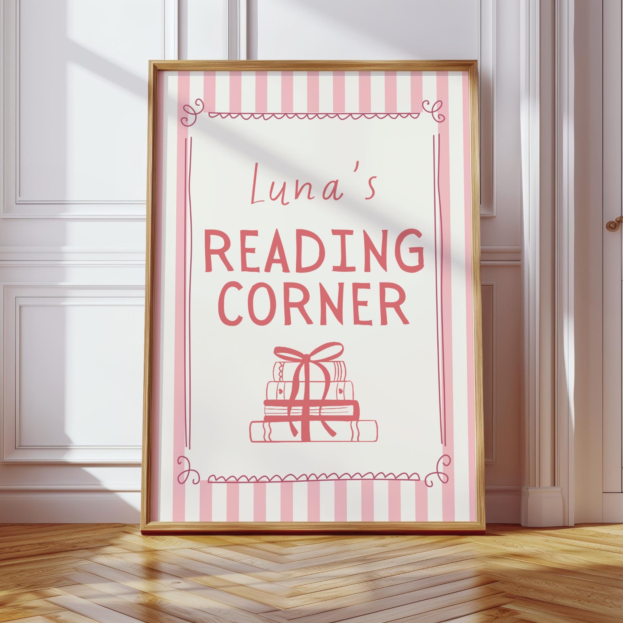 Personalized Reading Corner Poster, Custom Reading Nook Decoration ...