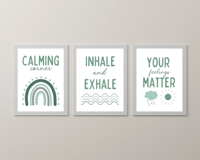 8 Calm Down Corner Posters Sign Kit Printables, Boho Classroom Playroom ...