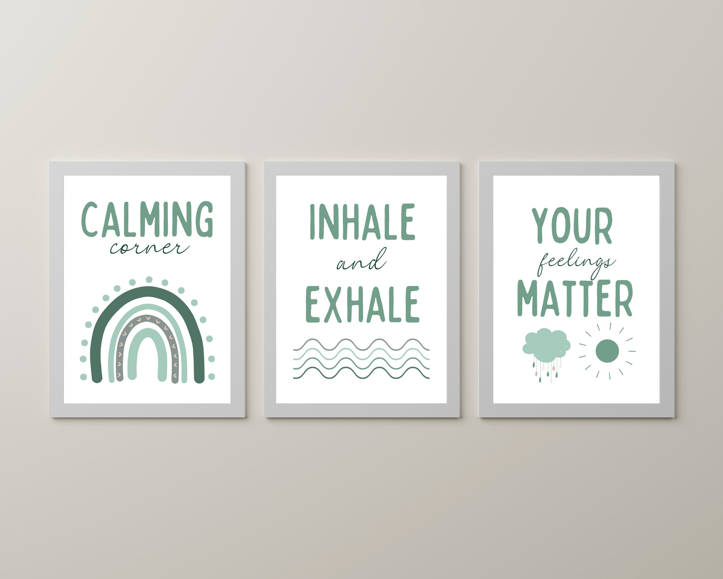 8 Calm Down Corner Posters Sign Kit Printables, Boho Classroom Playroom ...