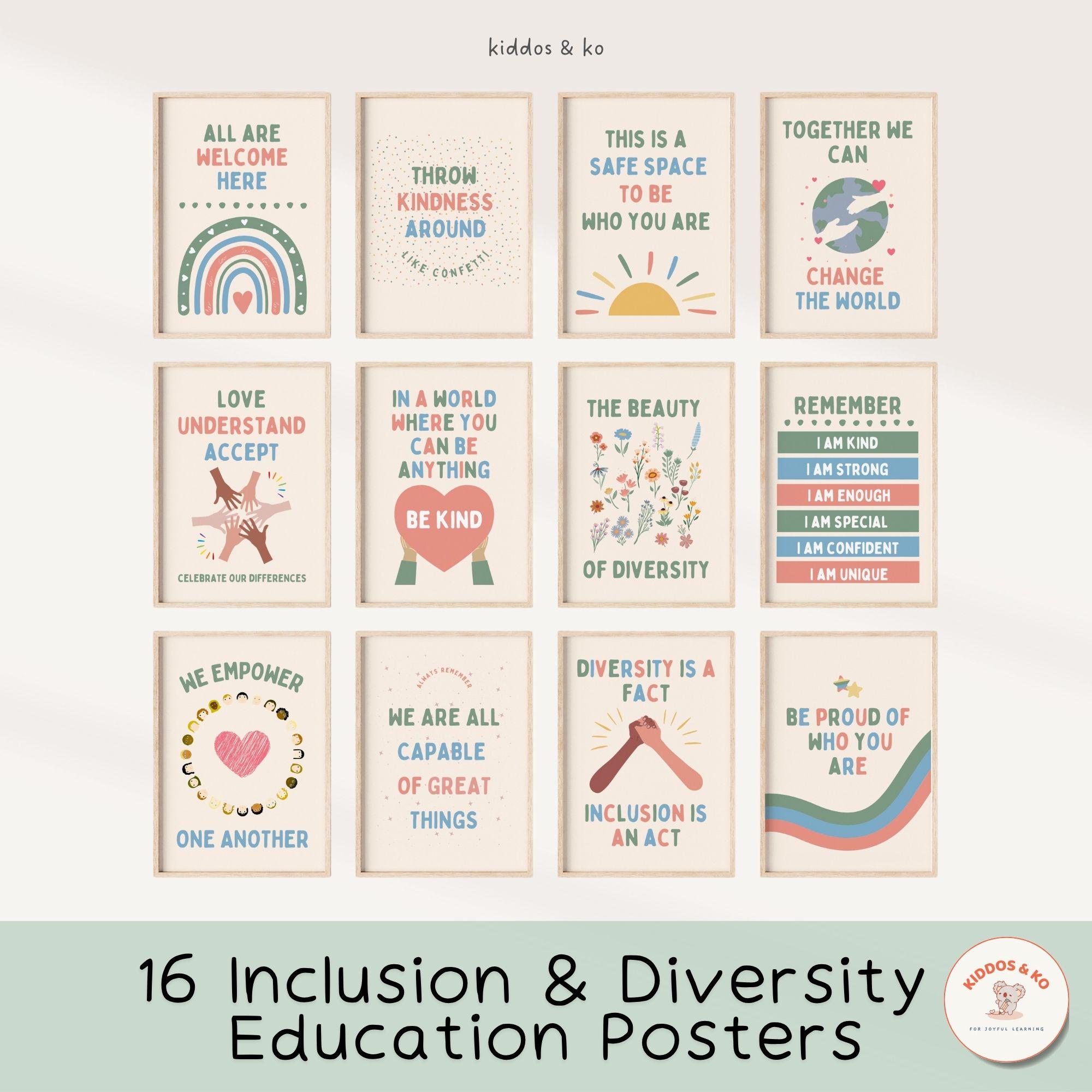 Inclusion Posters for School Boho Classroom Decor Safe Space Wall Art ...