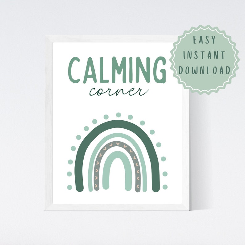 Calm Down Corner Printable Poster Sign, Calming Classroom Decor ...